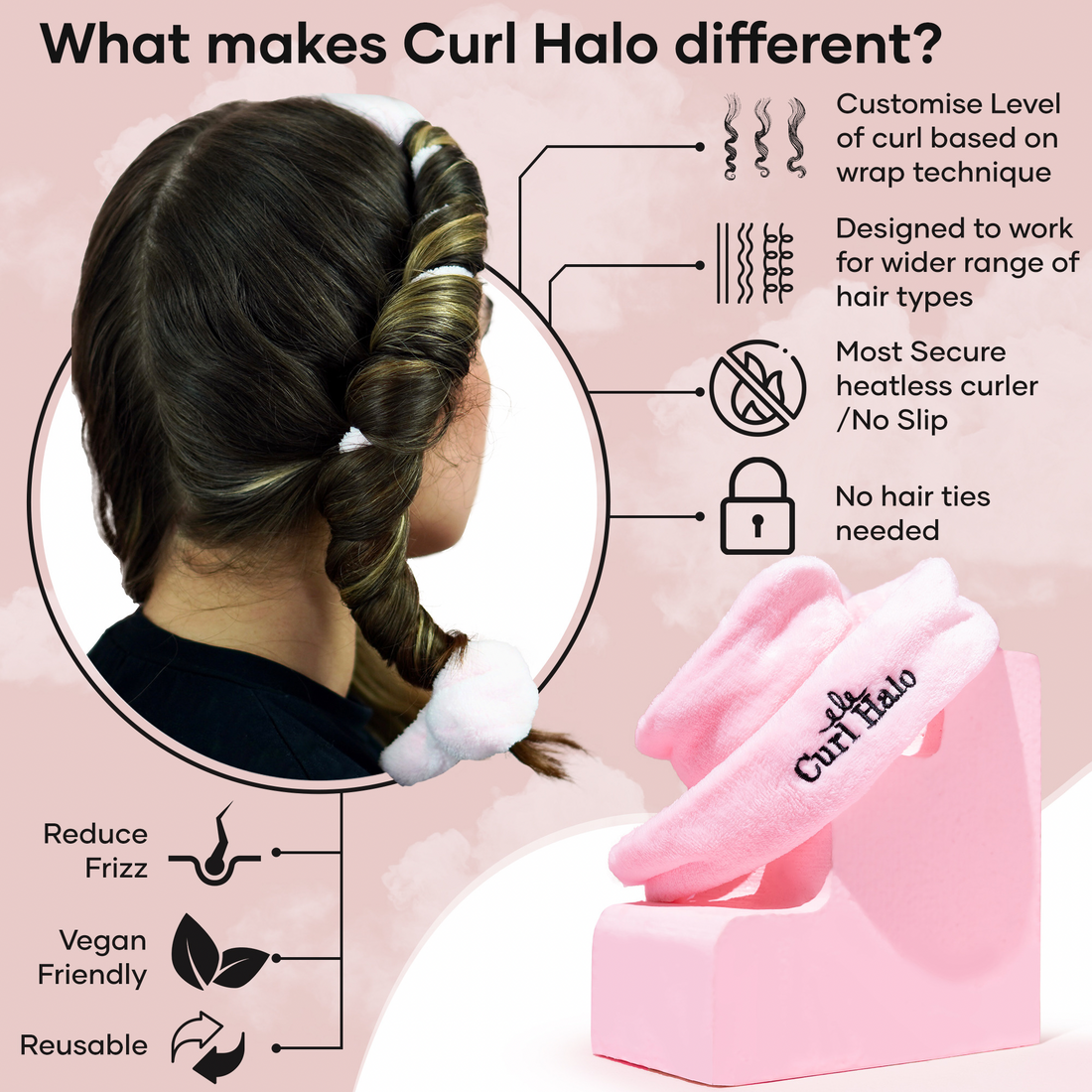 Curl Halo - Ultimate Heatless Curler - Overnight Curls - Sleep In ...